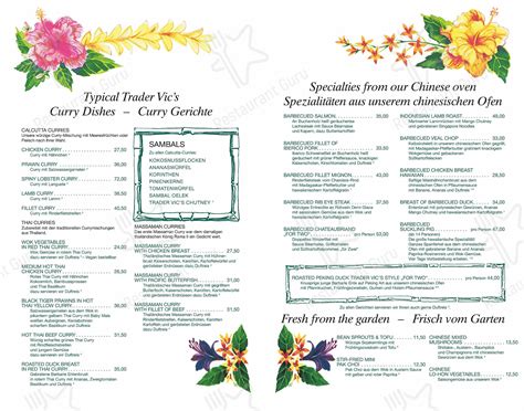 Menu At Trader Vics Restaurant Munich
