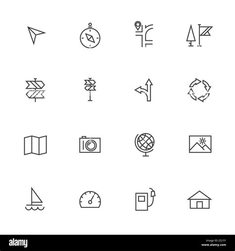 Map And Navigation Line Icons Set Stock Vector Image And Art Alamy