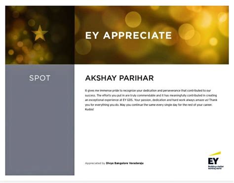 Akshay Parihar On Linkedin Ey Eyteam Spotaward Gratitude Softwareassetmanagement 20 Comments
