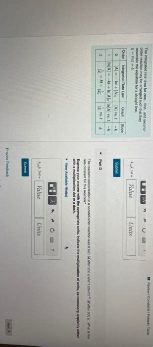 Solved Review Constants Periodic Table PA The integrated | Chegg.com