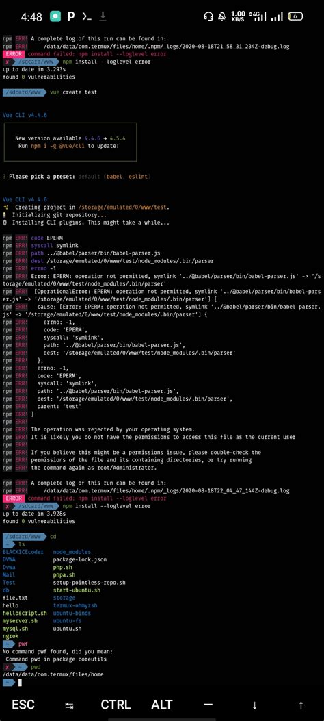Npm Not Work At Sdcard Even Though Access To Storage · Issue 5705