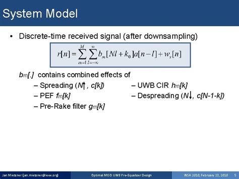 Optimal Miso Uwb Preequalizer Design With Spectral Mask