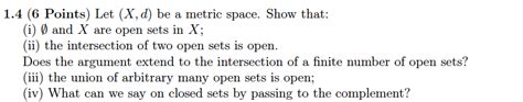 Solved Points Let X D Be A Metric Space Show Chegg Com