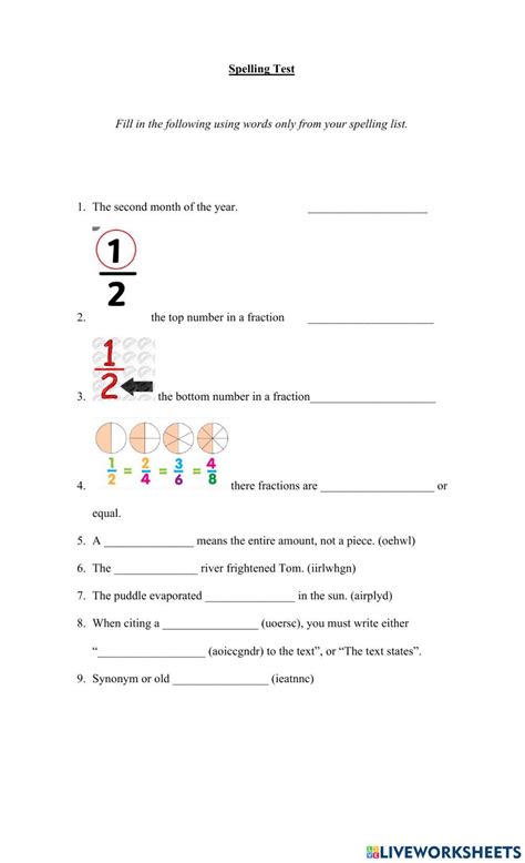 Spelling Online Exercise For 4 Live Worksheets
