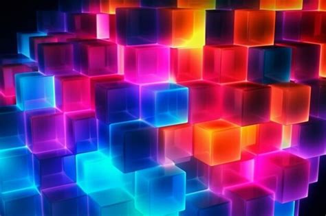 Premium AI Image Colorful Cubes In A Square Of Colorful Squares
