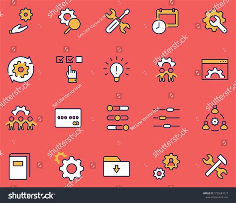 Set Settings Setup Vector Line Icons Stock Vector Royalty Free Shutterstock