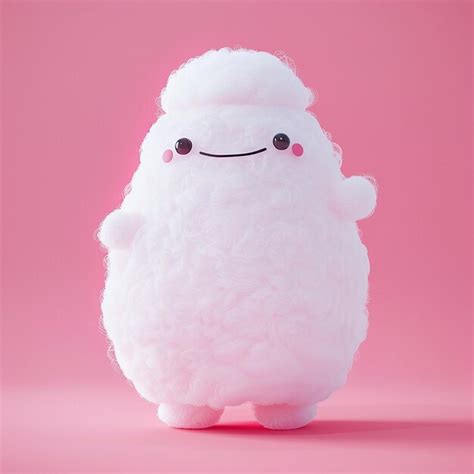 2w Japanese Snow Yokai Minimalist Style Wool Felt Art Style Pixar