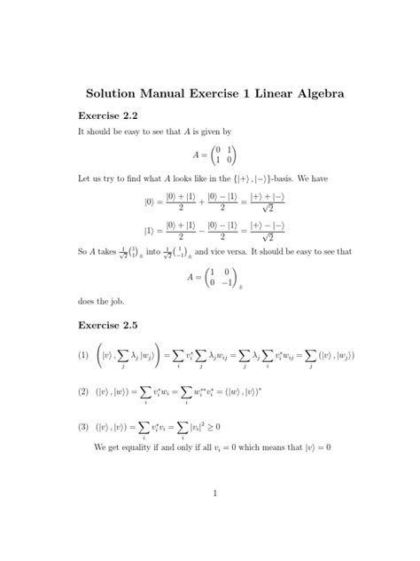 solution manual exercise 1 linear algebra pdf eigenvalues and eigenvectors matrix