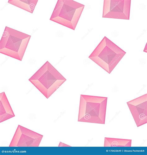 Ruby Vector Icon Icon Gemstone Ruby Seamless Pattern On A White