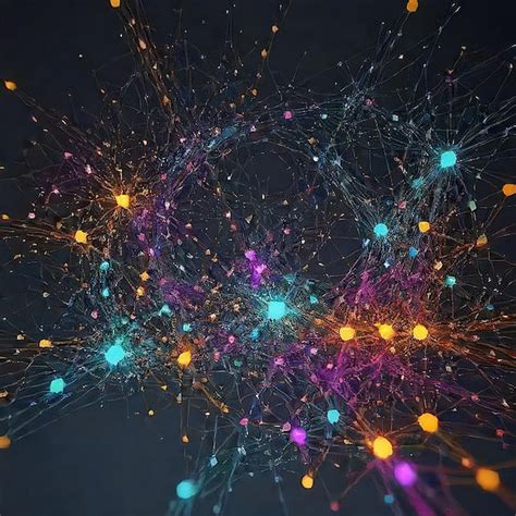 Abstract Particle Connection Network Background Ai Generated Premium Ai Generated Image