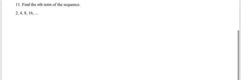 Solved Find The Nth Term Of The Sequence Chegg
