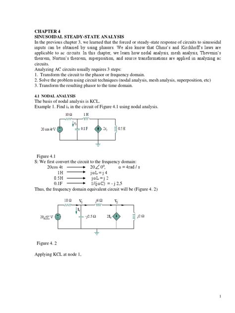 Chapter 4 Sinusoidal Steadystate Analysis | PDF | Electrical Network | Electrical Impedance