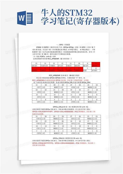 牛人的stm32学习笔记 寄存器版本 Word模板下载 编号qpawrgpo 熊猫办公