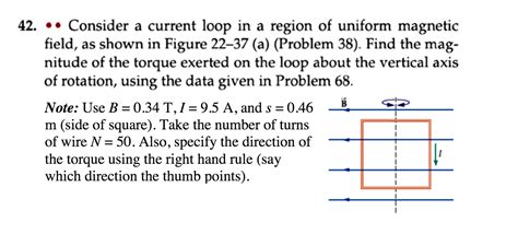Solved Consider A Current Loop In A Region Of Uniform