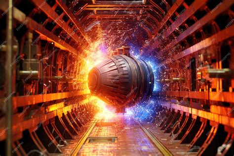 Premium Ai Image Abstract View Of Particles Colliding Inside The