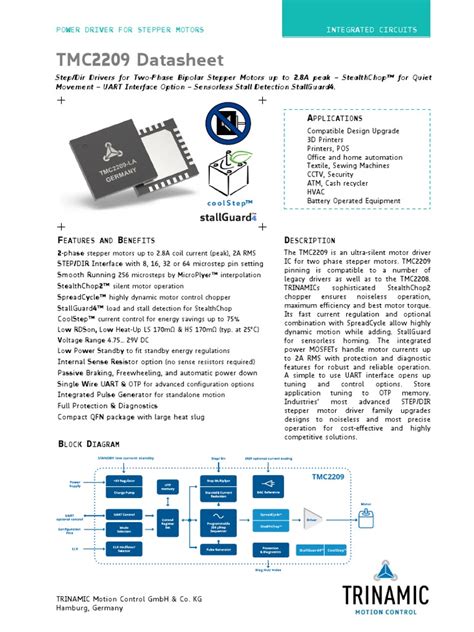 Tmc2209 Datasheet V103 Pdf Electric Motor Power Physics