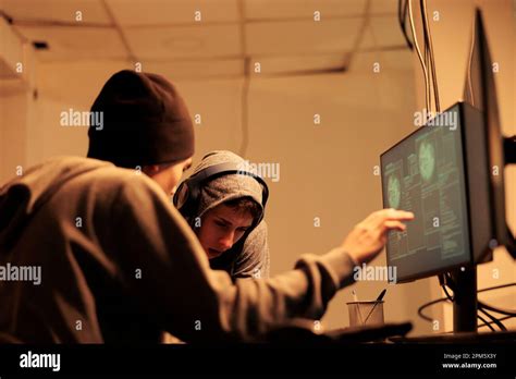 Cyberattack Criminals Hacking Database Stealing Electronic