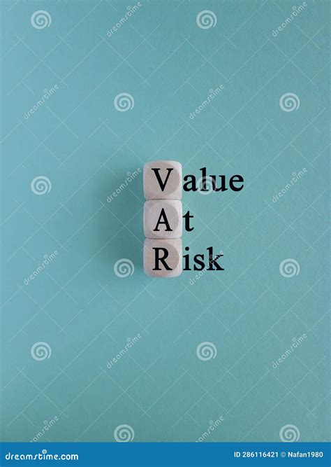 var value at risk symbol concept words var value on wooden cubes