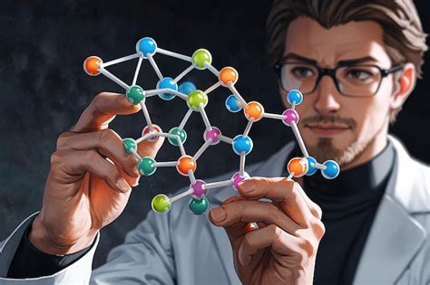 Scientist Holding Molecule Model Research Premium Ai Generated Image
