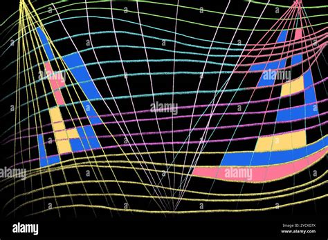 A Vibrant Arrangement Of Colorful Geometric Shapes And Lines Creates A