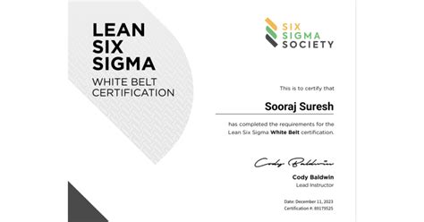Sooraj Suresh On Linkedin Lean Six Sigma White Belt • Sooraj Suresh