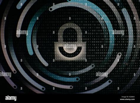 Photo Of Computer Screen Display With White Graphic Symbol Of A Lock