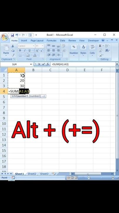 Excel Shortcut Tricks Autosum Shorts Viral Youtube