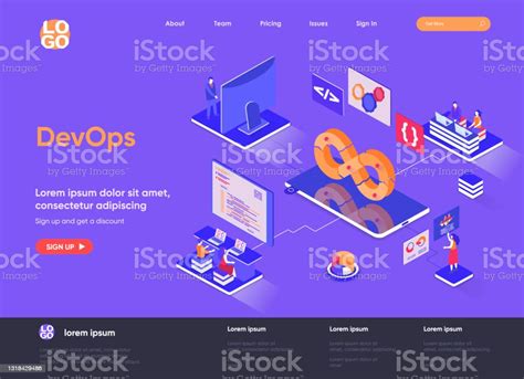 Devops 등대 방문 페이지입니다 개발 운영 관리 및 모니터링 Isometry 개념 프로그래밍 및 엔지니어링 서비스 플랫 웹