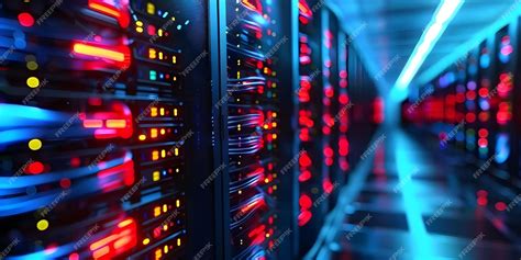 Hightech Data Center With Advanced Computer Equipment For Data Processing And Storage Concept
