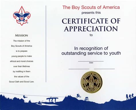 Bsa Appreciation Certificate Bsa Cac Scout Shop