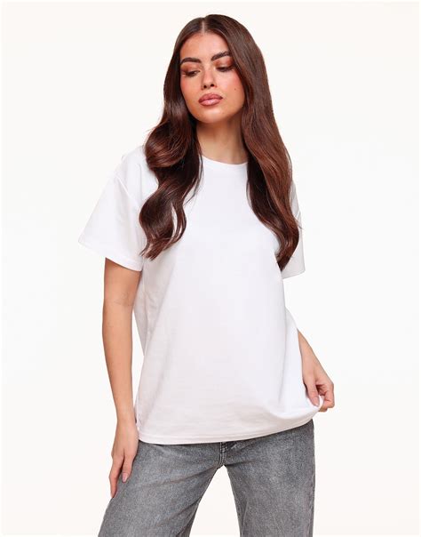 Witte Oversized Basic Ss T Shirt Olivia And Kate