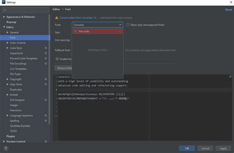 Font Is Installed But Doesnt Show In The Menu Of Jetbrains Intellij