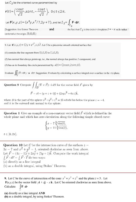 Solved Let C Be The Oriented Curve Parametrized By Chegg