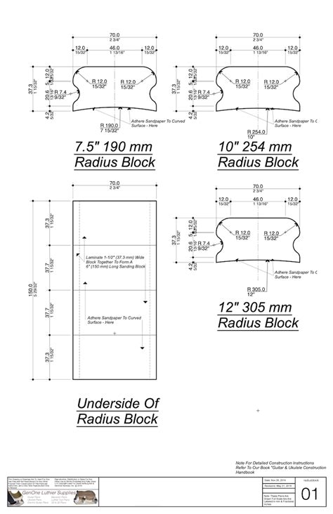 Fretboard Radius Blocks Genone Luthier Services