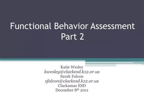 PPT Functional Behavior Assessment Part PowerPoint Presentation Free Download ID