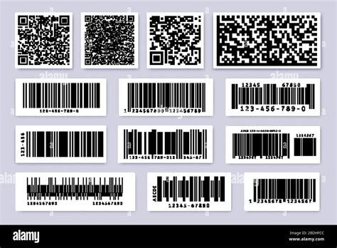 Barcode Labels Product Label Bar Sticker Barcodes Badges And Industrial Qr Code Isolated