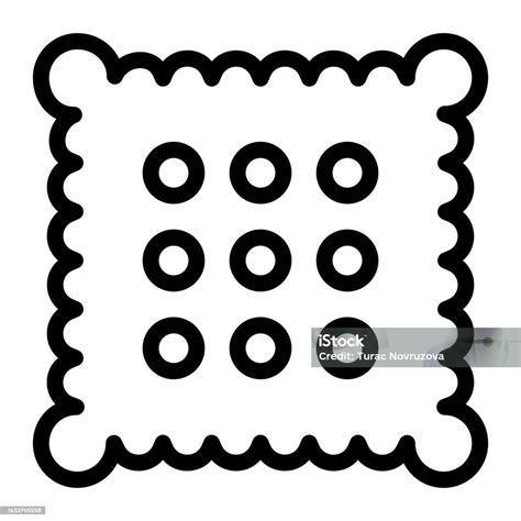 쿠키 라인 아이콘입니다 정사각형 아침 비스킷 건강 달콤한 크래커 기호 흰색 배경에 윤곽선 스타일 픽토그램 베이커리 가게 간판 모바일 개념 웹 디자인 벡터 그래픽 감자 칩에