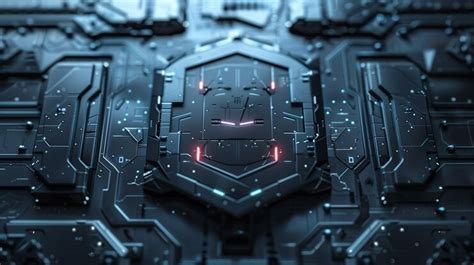 Cybersecurity Network Shield Firewall Protection Computer Board Clock Closeup Premium Ai