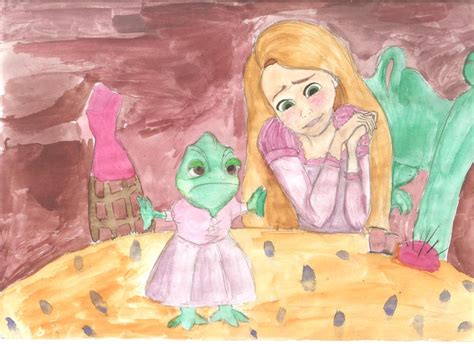 Rapunzel And Pascal By Nightfallangel On Deviantart