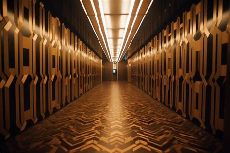 Simple Server Room With Geometric Patterns Premium Ai Generated Image