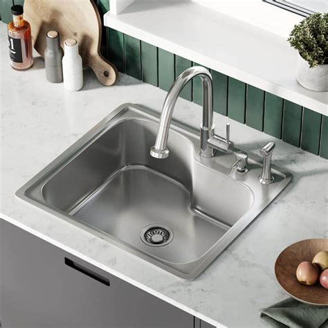 Swiss Madison Ouvert Stainless Steel 25 In Single Bowl Drop In Kitchen