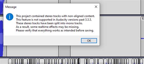 Audacity Failed To Read From A File In D Error After An Update