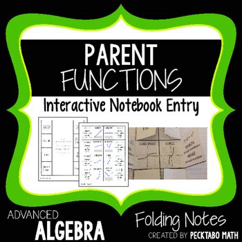 Parent Functions Interactive Notebook Foldable Notes By Pecktabo Math
