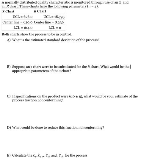a normally distributed quality characteristic is