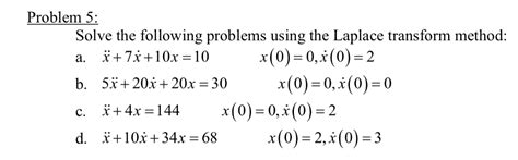 Solved Problem 5 Solve The Following Problems Using The