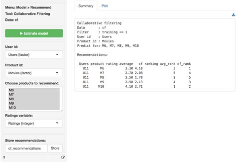 Model Recommend Collaborative Filtering
