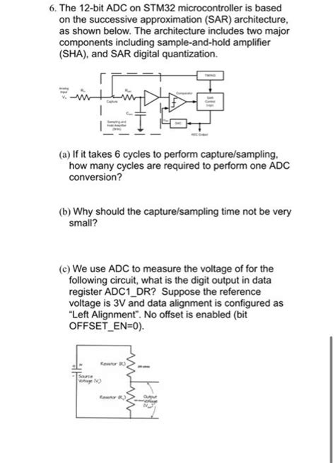solved 6 the 12 bit adc on stm32 microcontroller is based