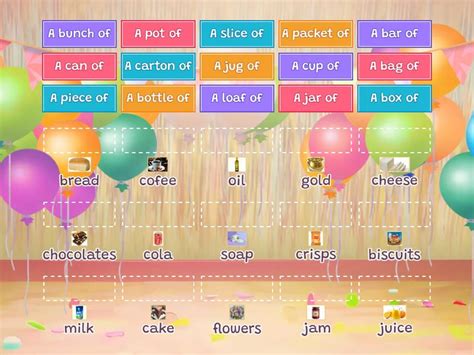 Containers And Quantities Une Las Parejas