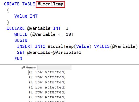 “local Temp Table And Global Temp Table In Sql Server” By Smita