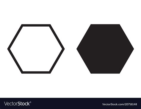 Hexagon Icon Six Sided Polygon Royalty Free Vector Image